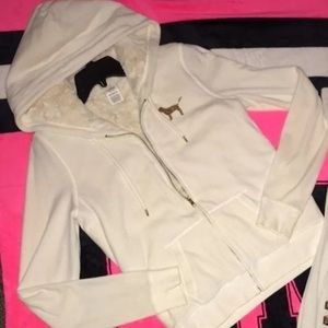 PINK Victoria's Secret | Other | Rare Vs Pink White Velour Fur Bling ...